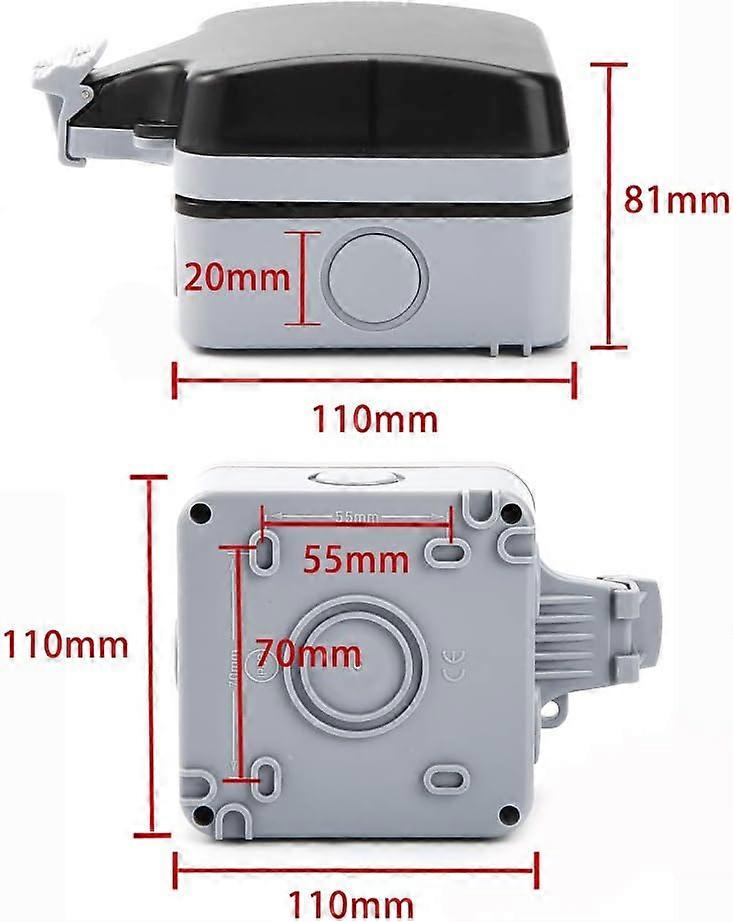 Outdoor wall socket with USB socket for outdoor use, IP66 waterproof ...