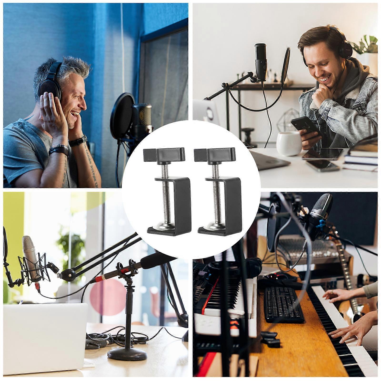 2Pcs C-shape Desk Table Mount Clamps Practical Desk Clamps Retaining ...