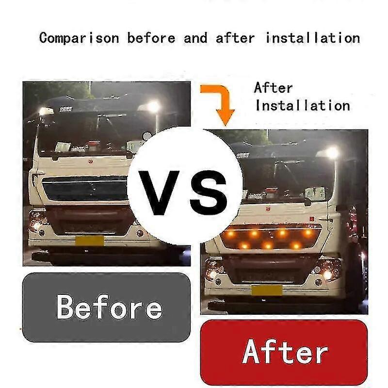 1 Set 24v Amber Ice Blue Led Truck Scania Front Grille Lights Daf ...