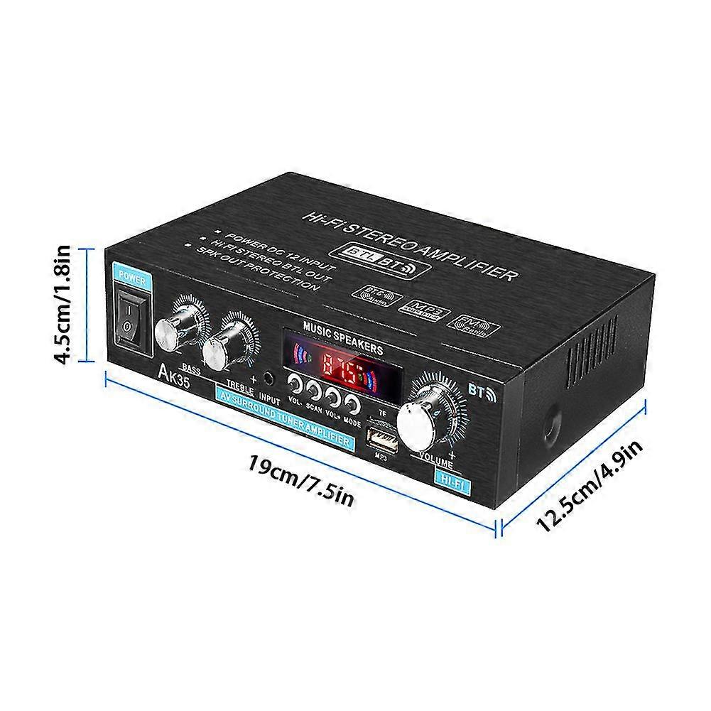 800w Home Car Amplifiers 2 Channel 5.0 Surround Sound Fm Usb Remote ...