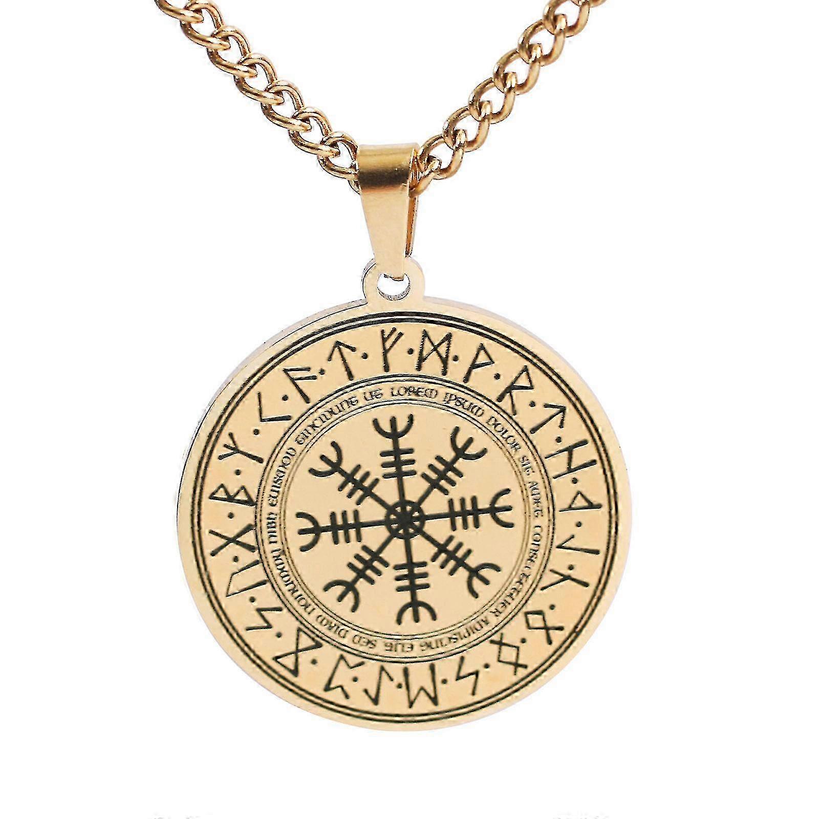 Nordic Vegvisir Compass Norse Runes Viking Jewelry Runic Pendant ...