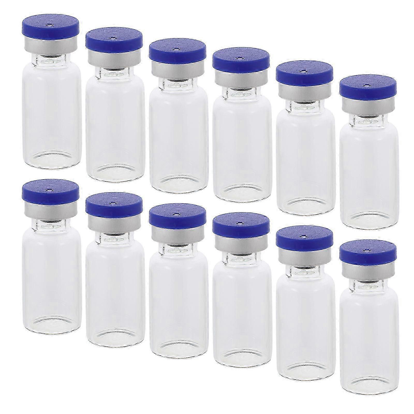 12pcs Glass Vials Small Glass Storage Bottles Liquid Sample Vials ...