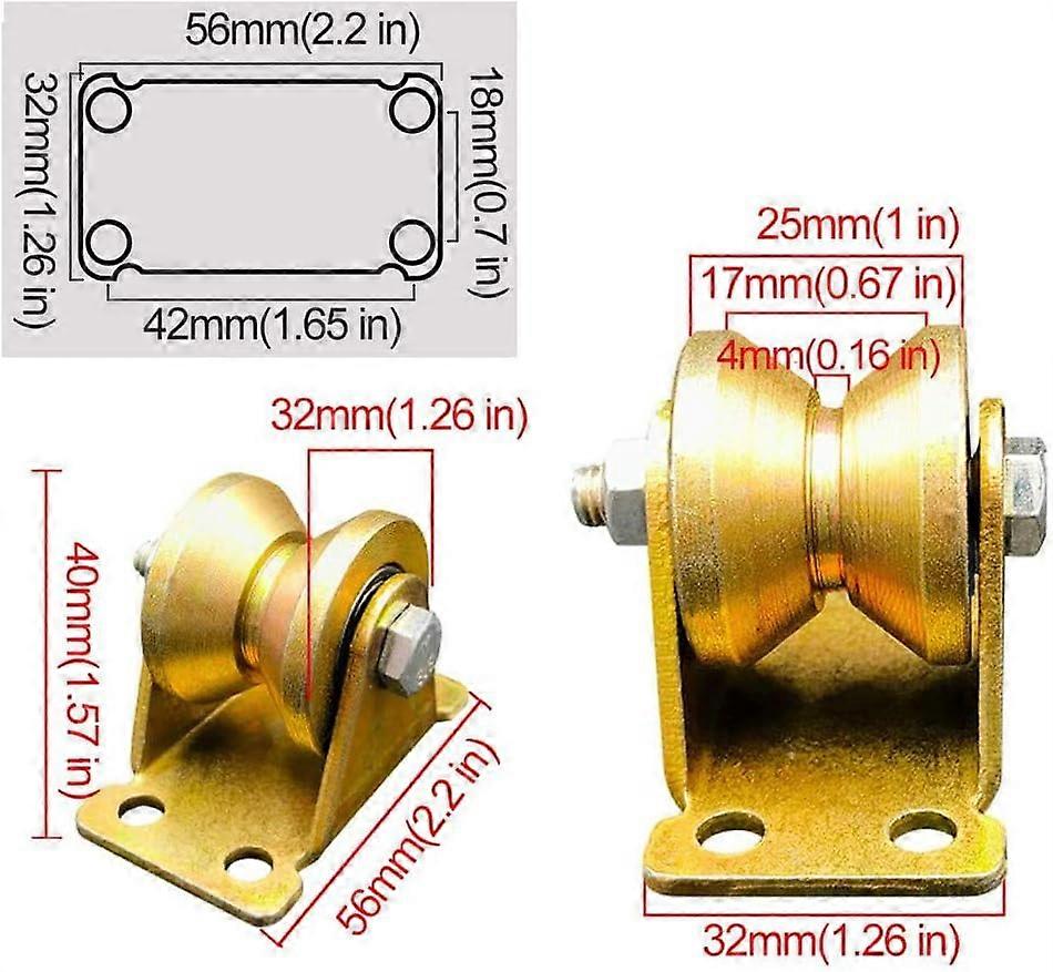 Heavy Duty Rigid Roller with 4V Groove Wheels, 32mm Load Capacity ...