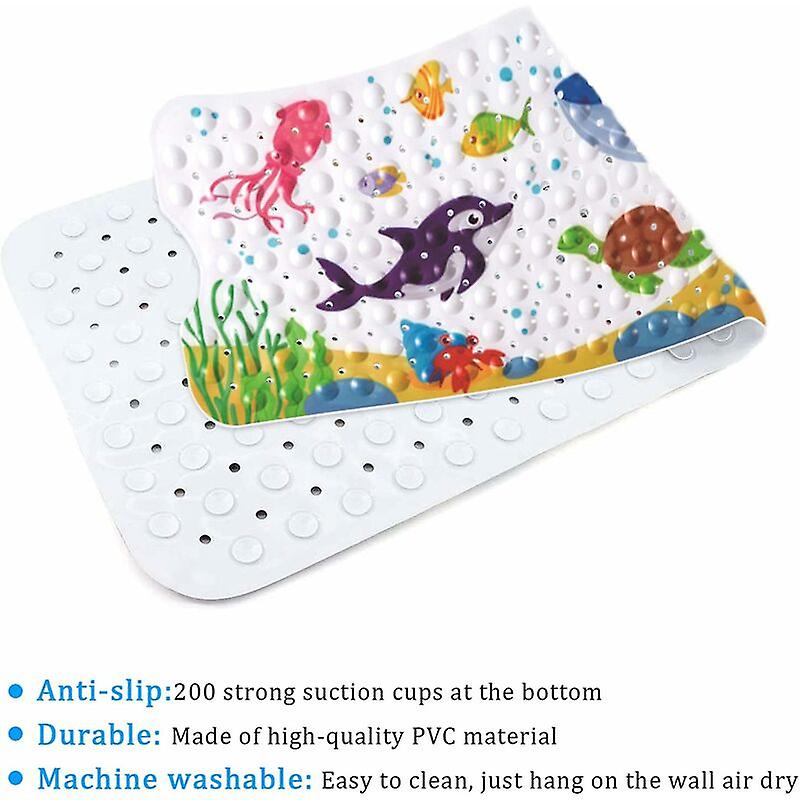 Non-Slip Bath Mat,100 x 40cm Bathtub Mat,Cartoon Baby Bath Mat,Shower ...