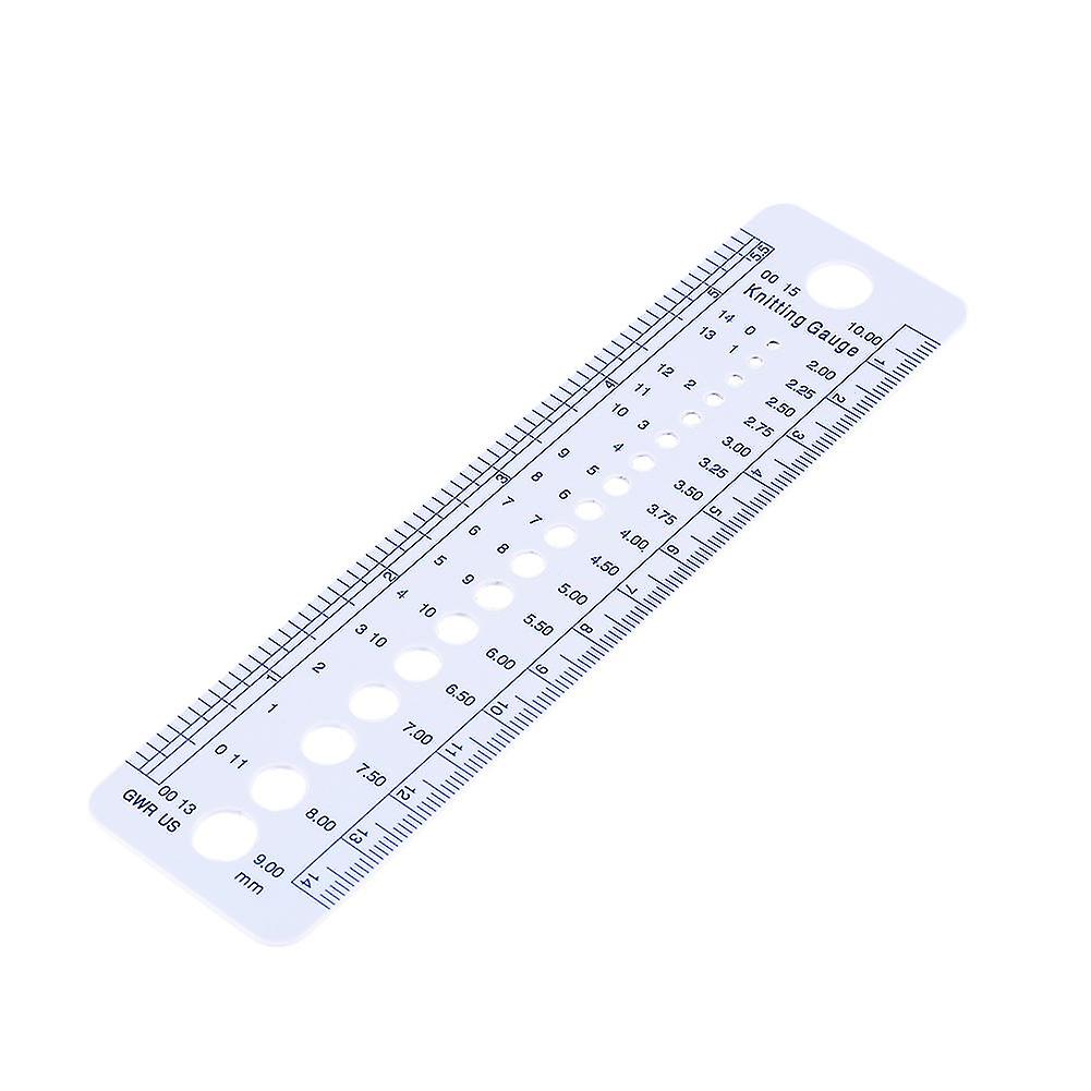 Knitting Needle Gauge Ruler Plastic Accurate Measurement Tool Durable ...