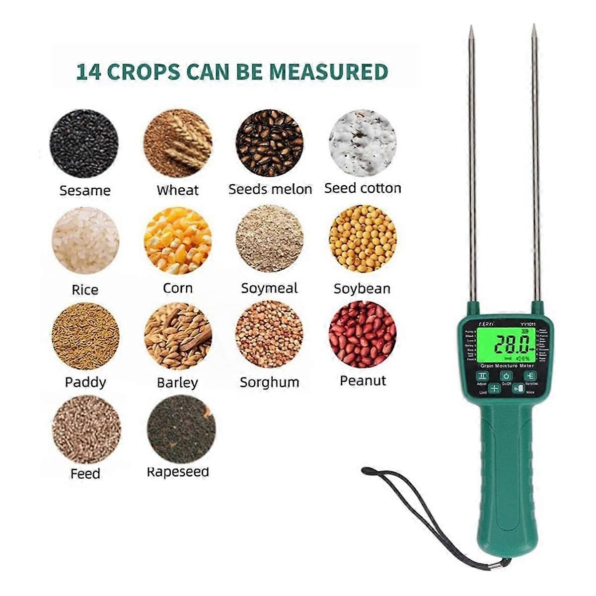 Digital Grain Moisture Meter Tester for Wheat,Corn,Rice,Peanut,Soybean ...