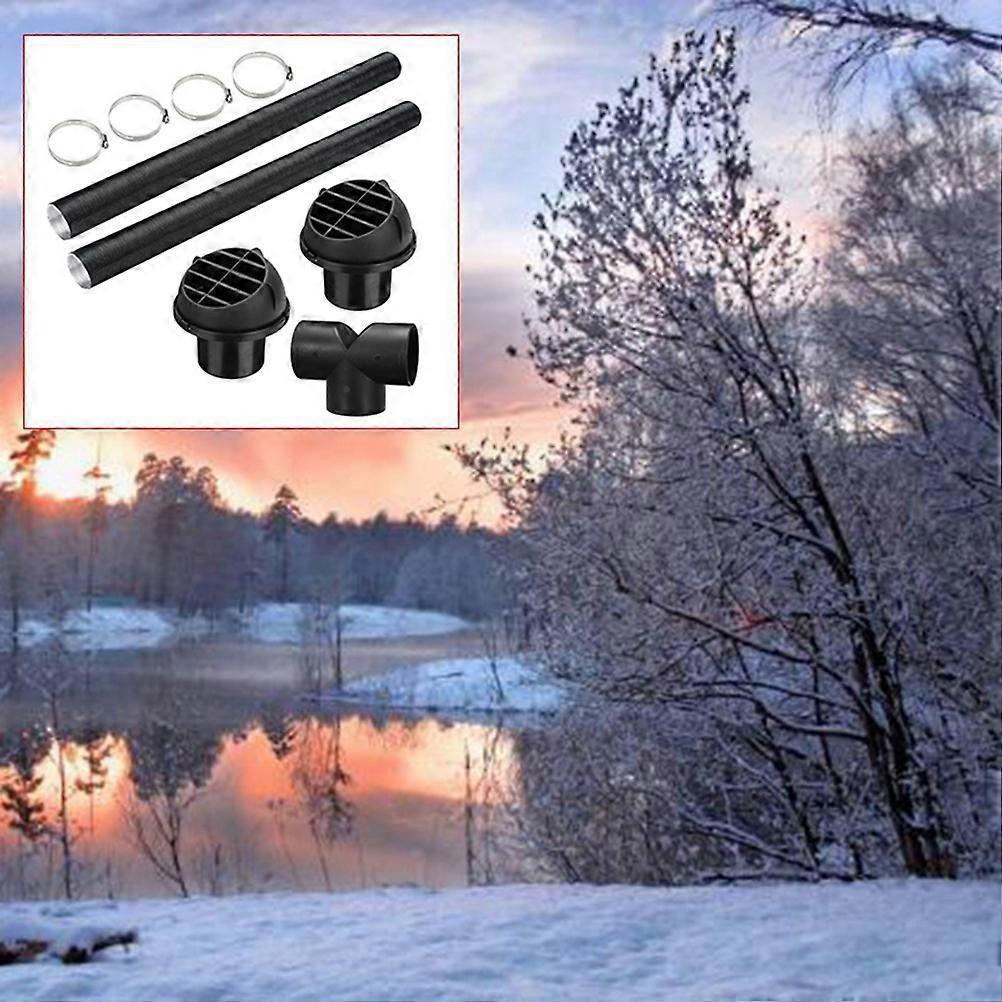 75mm Car Heating Pipe Duct T Piece Warm Air Outlet Vent Hose Clips Set ...