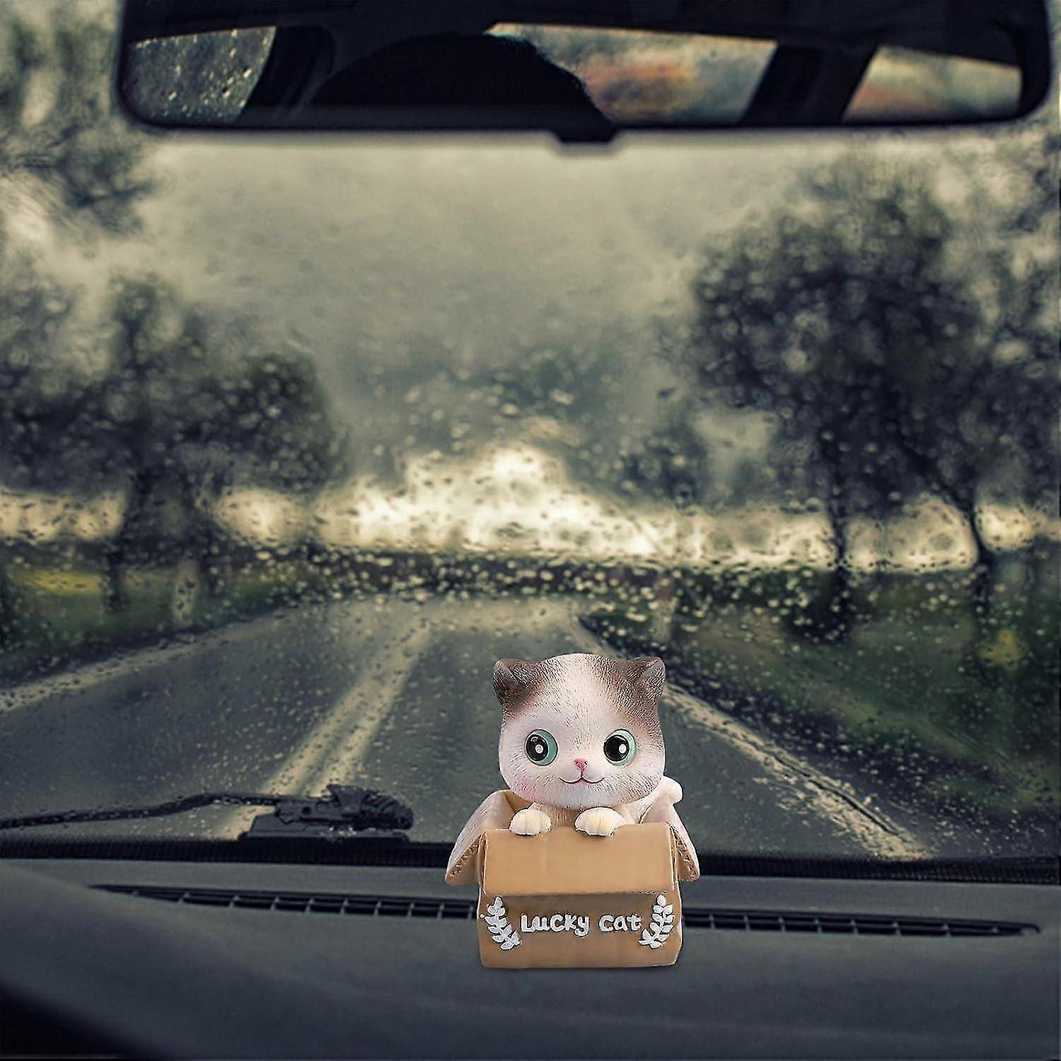 Car Bobblehead Dashboard, Lucky Cat Dashboard Car Ornaments Bobble Head Cat Pet Toy, Shaking ...