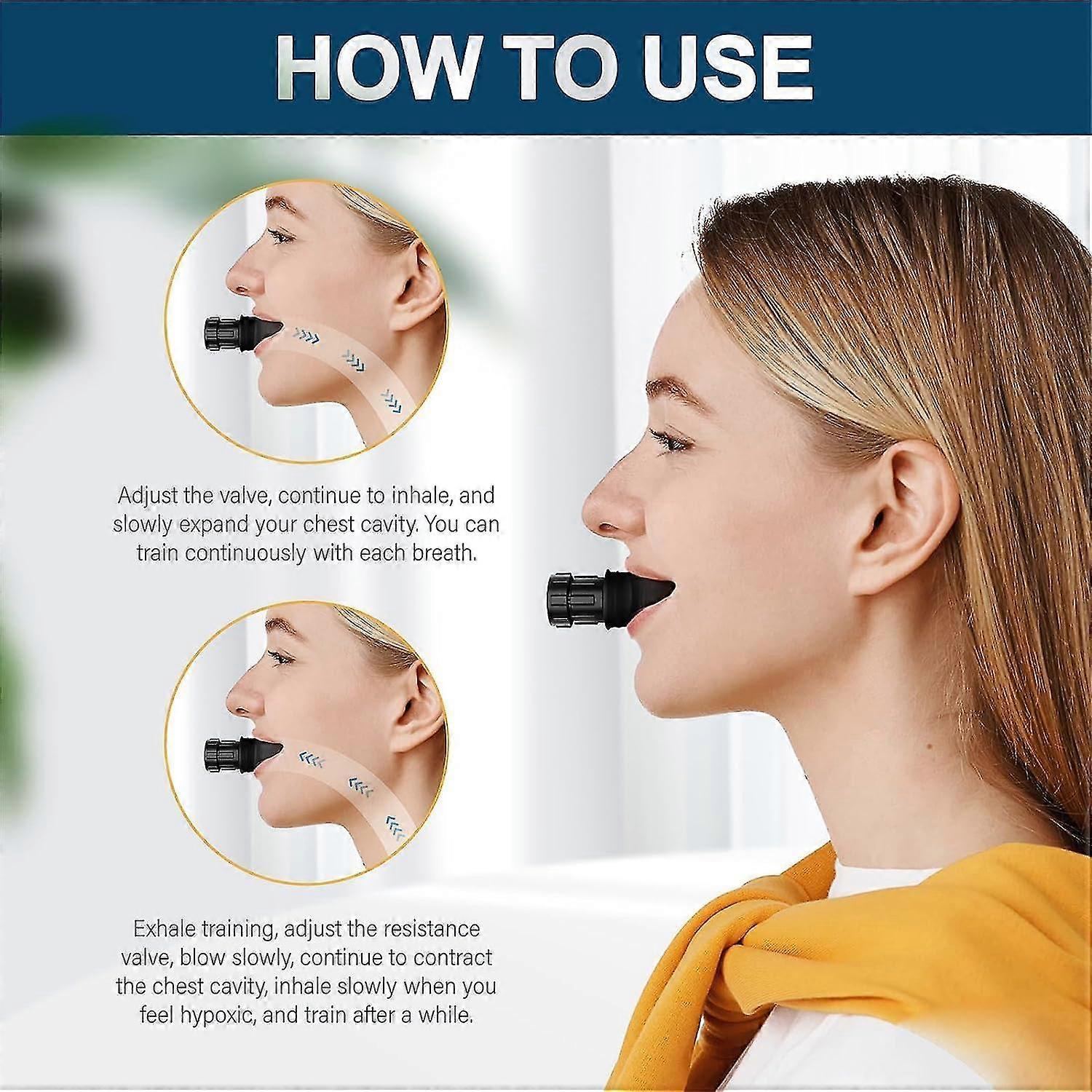 Breathing exerciser trainer, adjust resistance to improve lung capacity ...