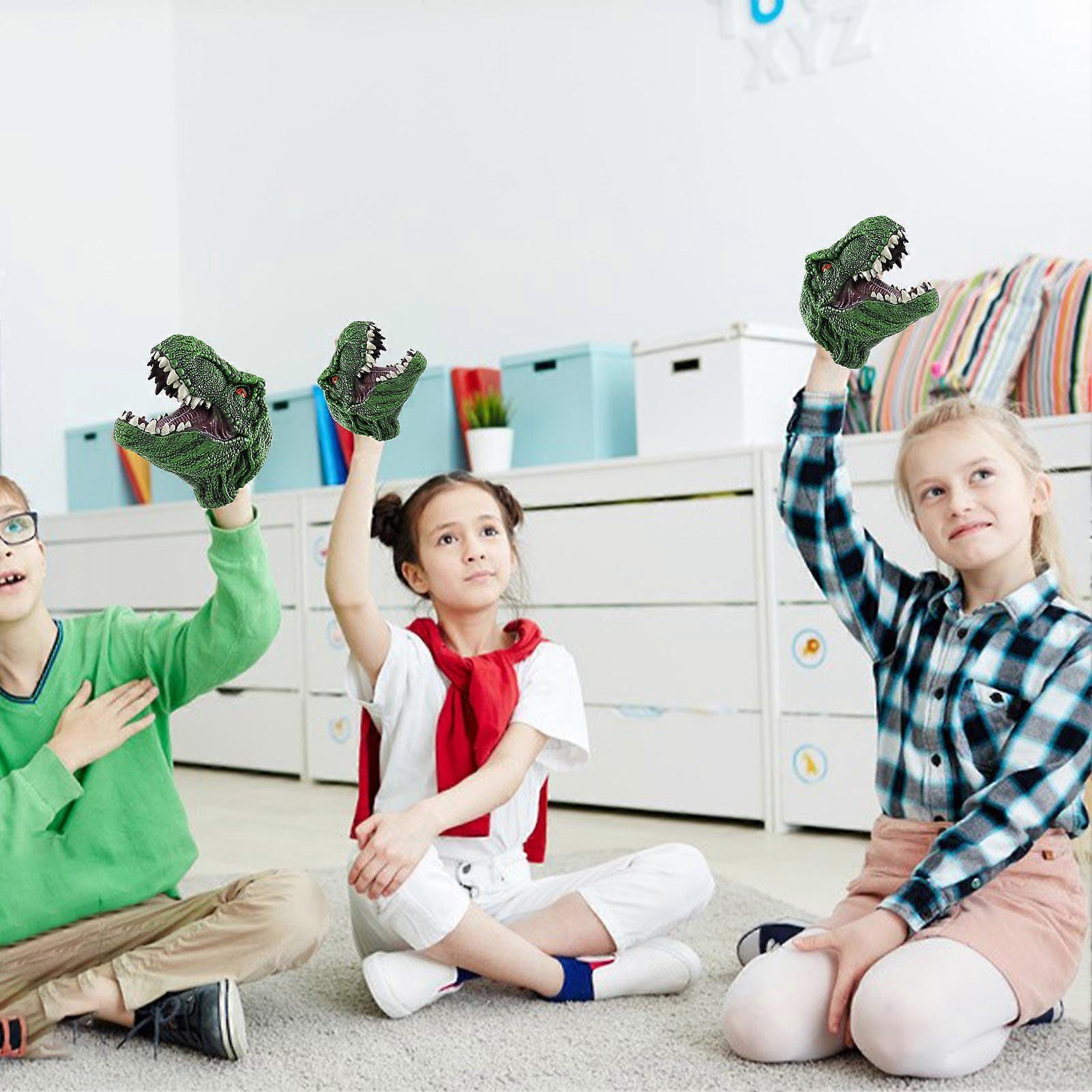 Dinosaur Puppet Realistic Dinosaur Head Hand Puppets Toy Flexible ...