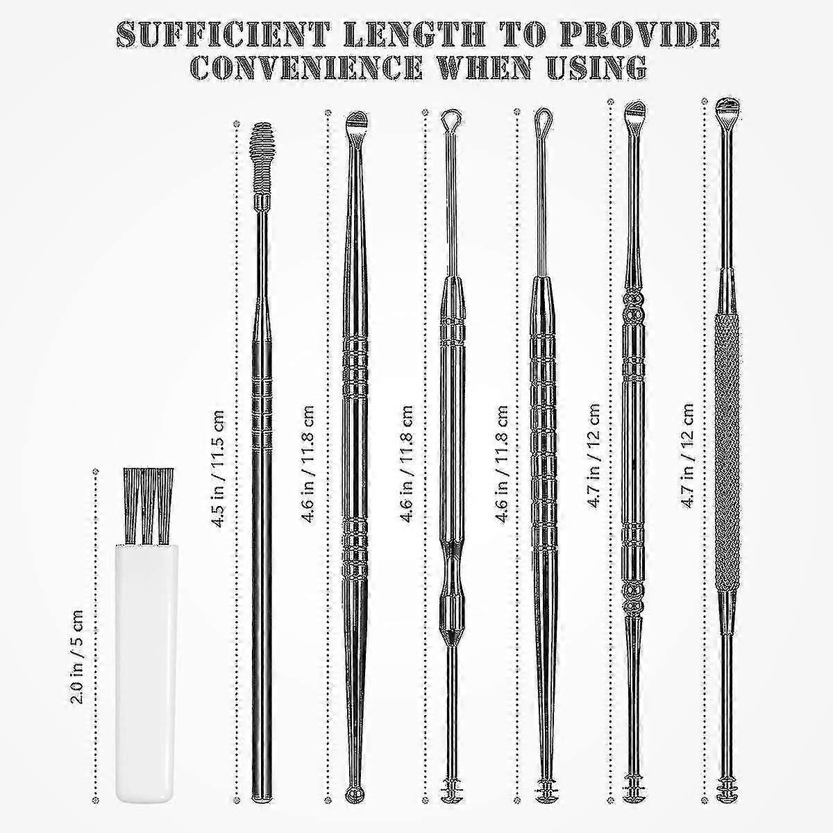 Fong Fong Ear Wax Removal Kit - Ear Pick Tools Stainless Steel 6 In 1 ...