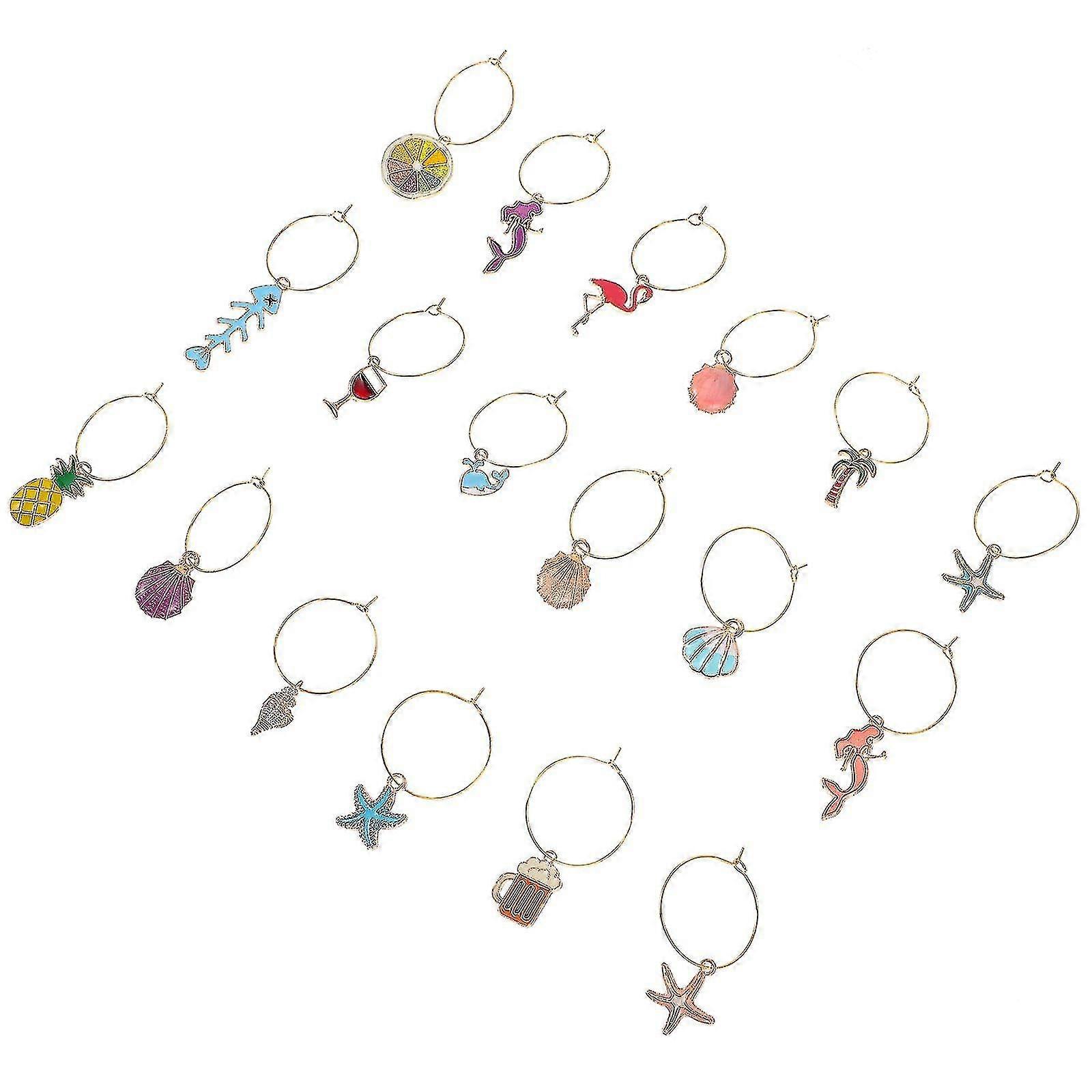 18pcs Party Wine Glass Charms Rings Glass Drink Markers Tags (assorted ...