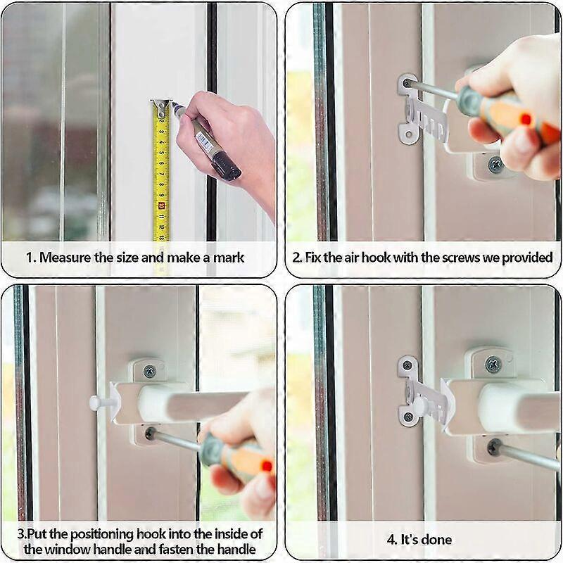 Casement Window Opener 2 PCS Window Restrictor, Window Latches with 4 ...