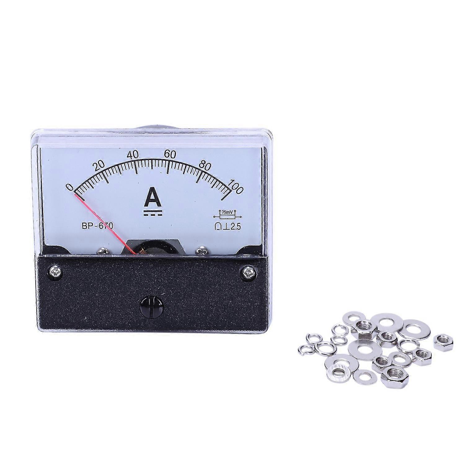 DC 100A Analog Panel Ampere Current Counter Ammeter Meter DH-670 ...