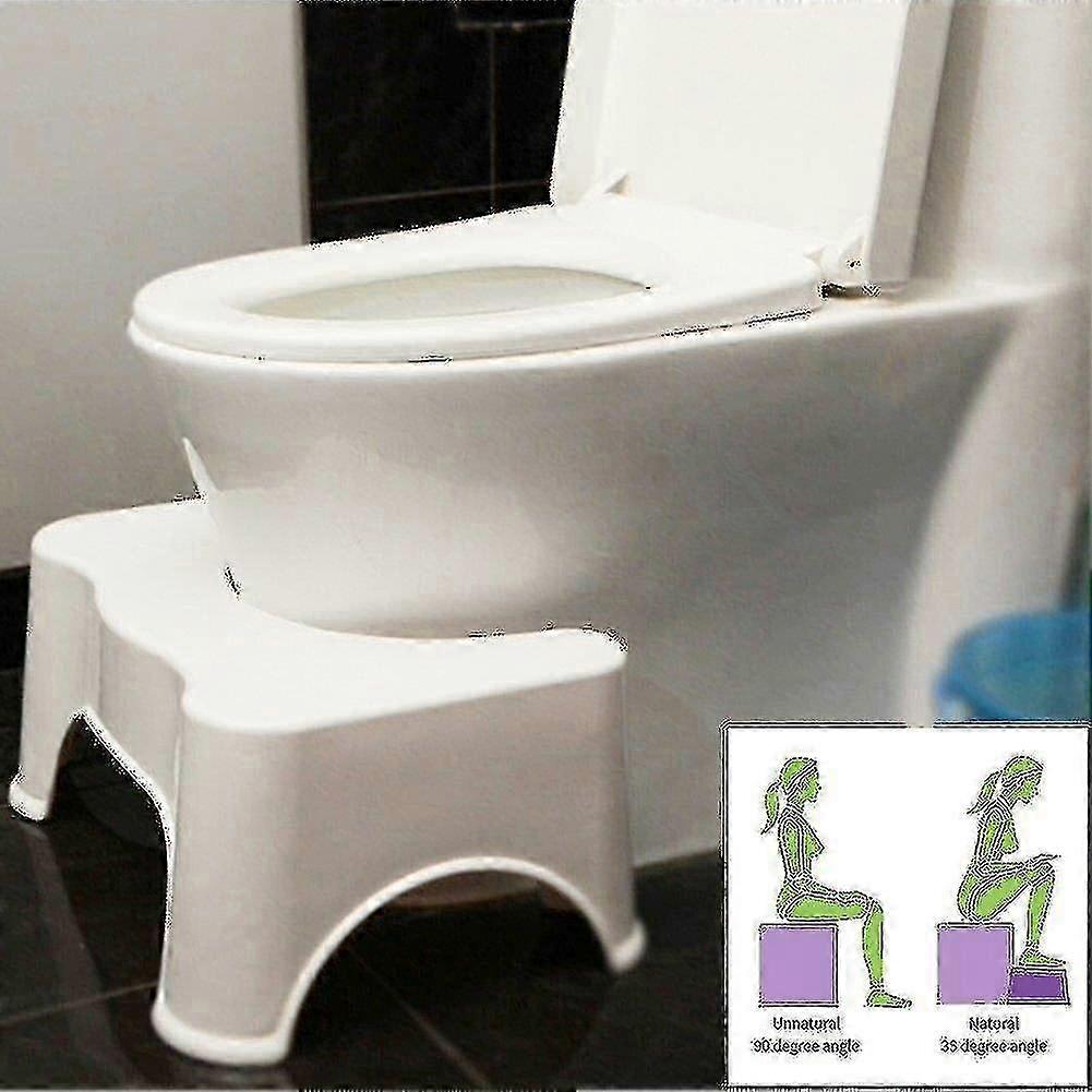 Squatting Toilet Stool 9 Inch Non-slip Bathroom Step Up Stool Relieves ...