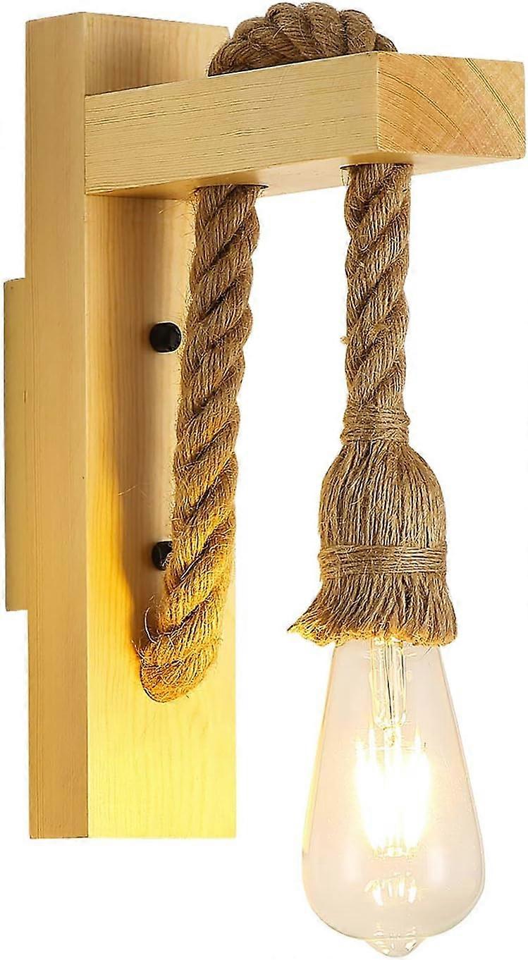 Retro Wood Wall Sconce, Industrial Vintage Wall Lights, E27 Creative ...