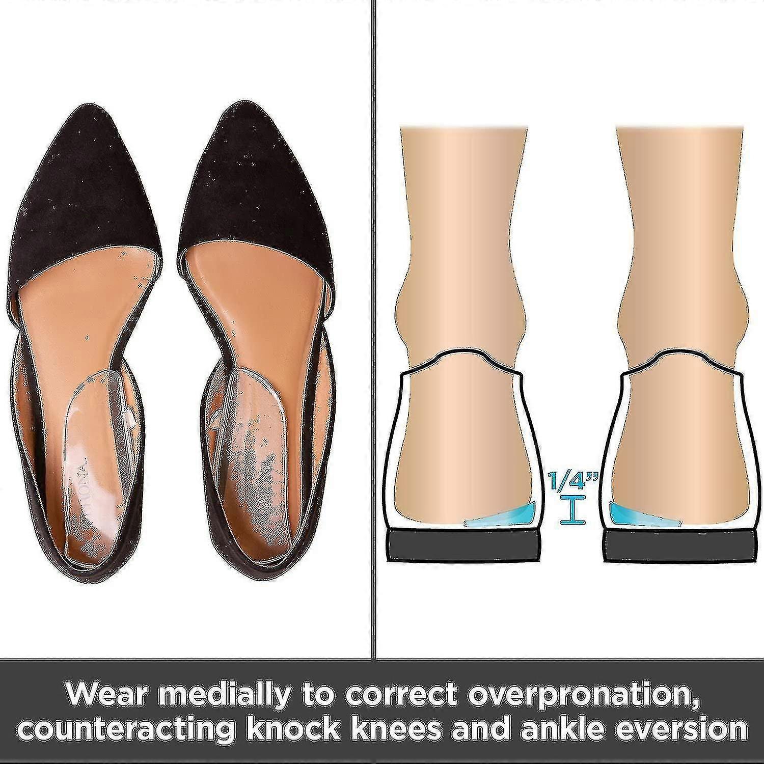 Medial & Lateral Heel Wedge Silicone Insoles (pair) - Supination ...