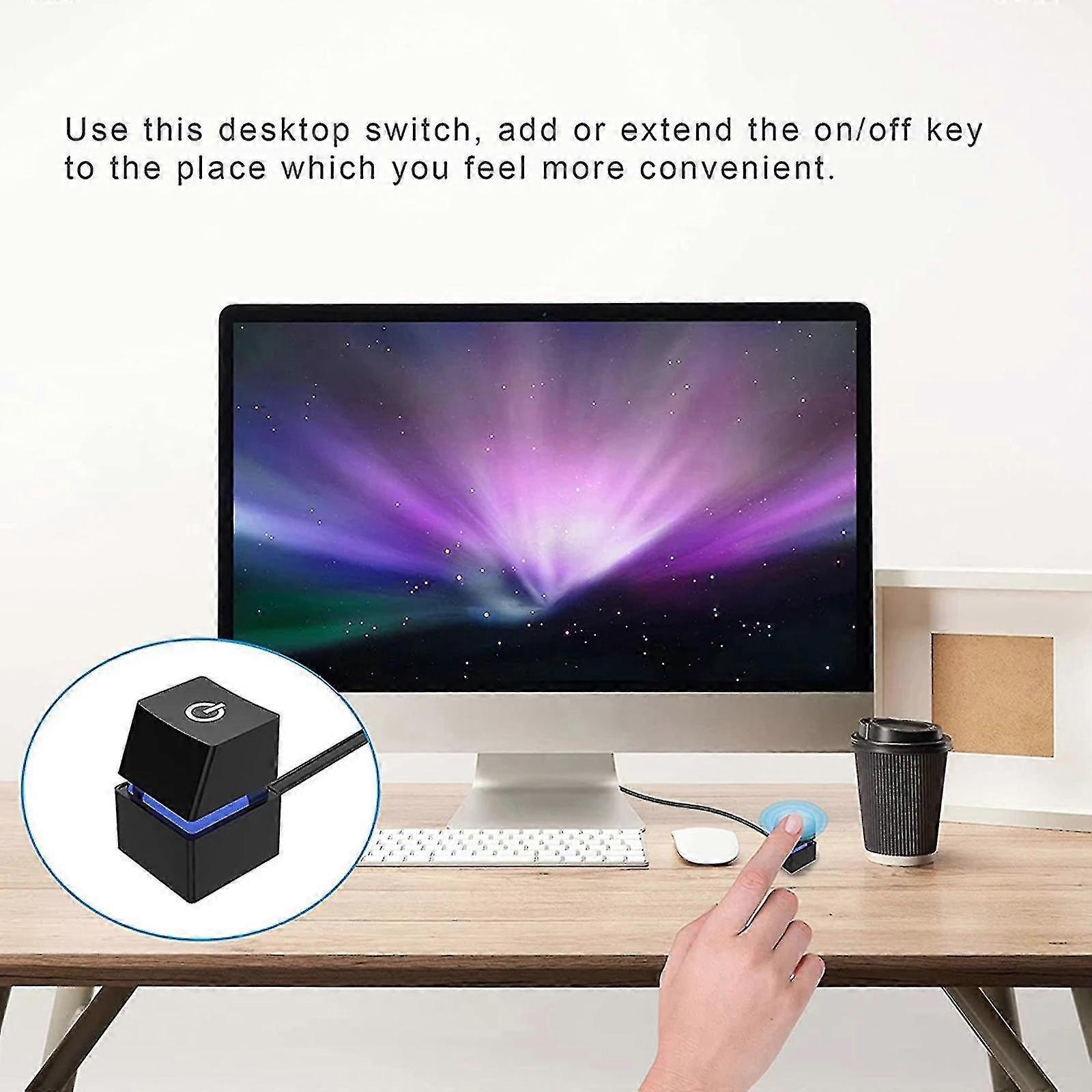 On/off Pc Power Button Switch Cable Portable Desktop Computer Led ...