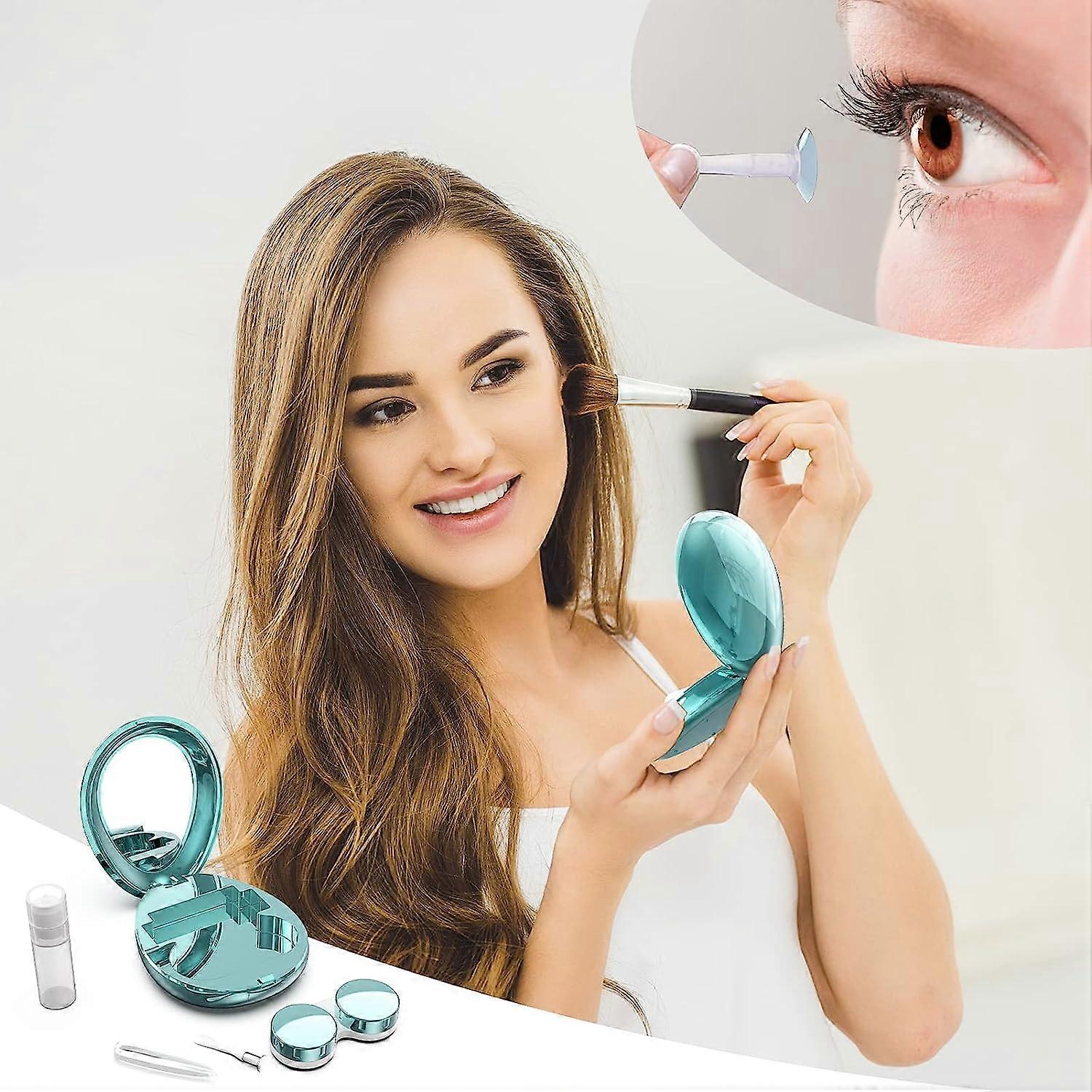 Contact lens case, portable contact lens case set with mirror, travel ...