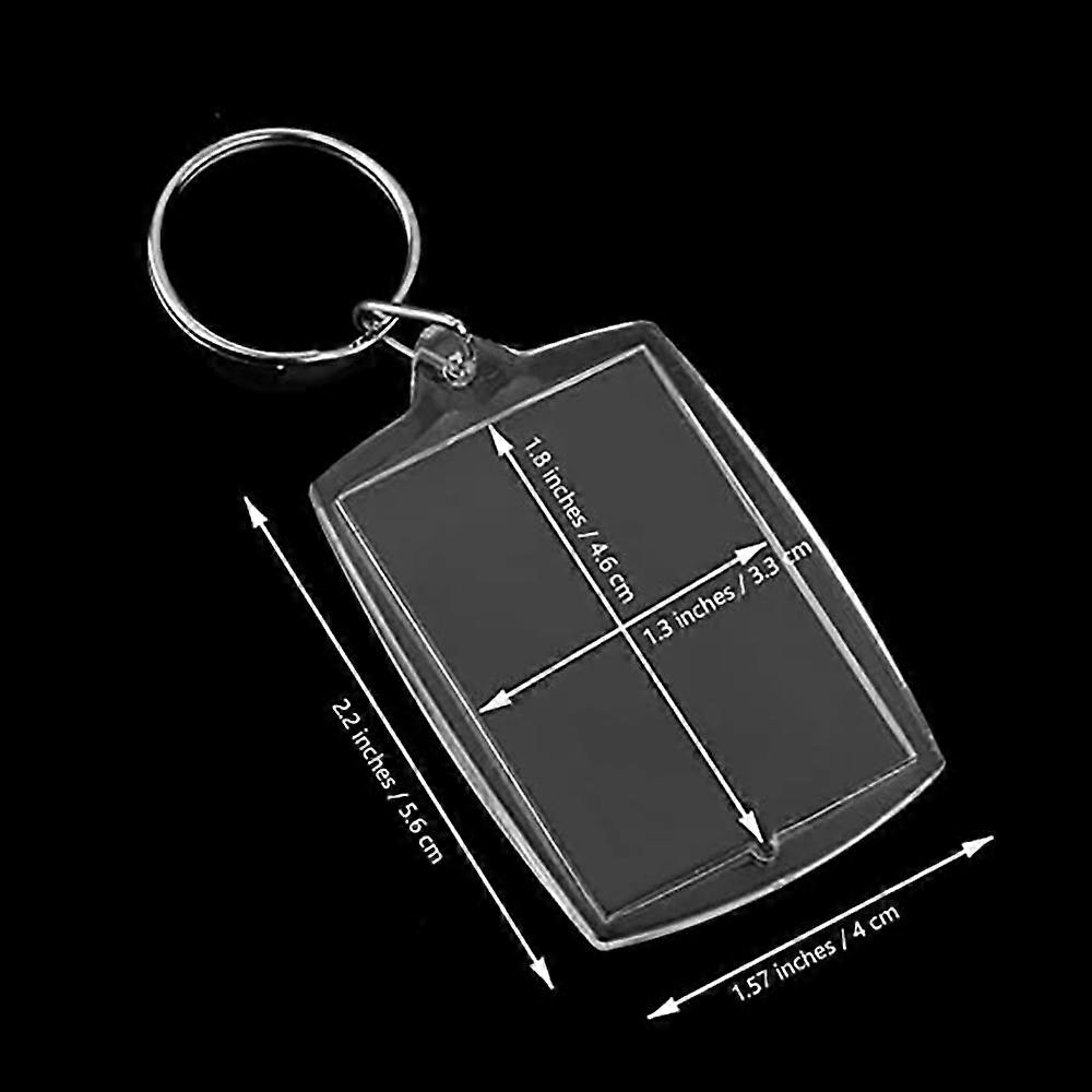 10PCS Clear Keyring Acrylic Photo Key Chain Picture Frame Blanks DIY ...