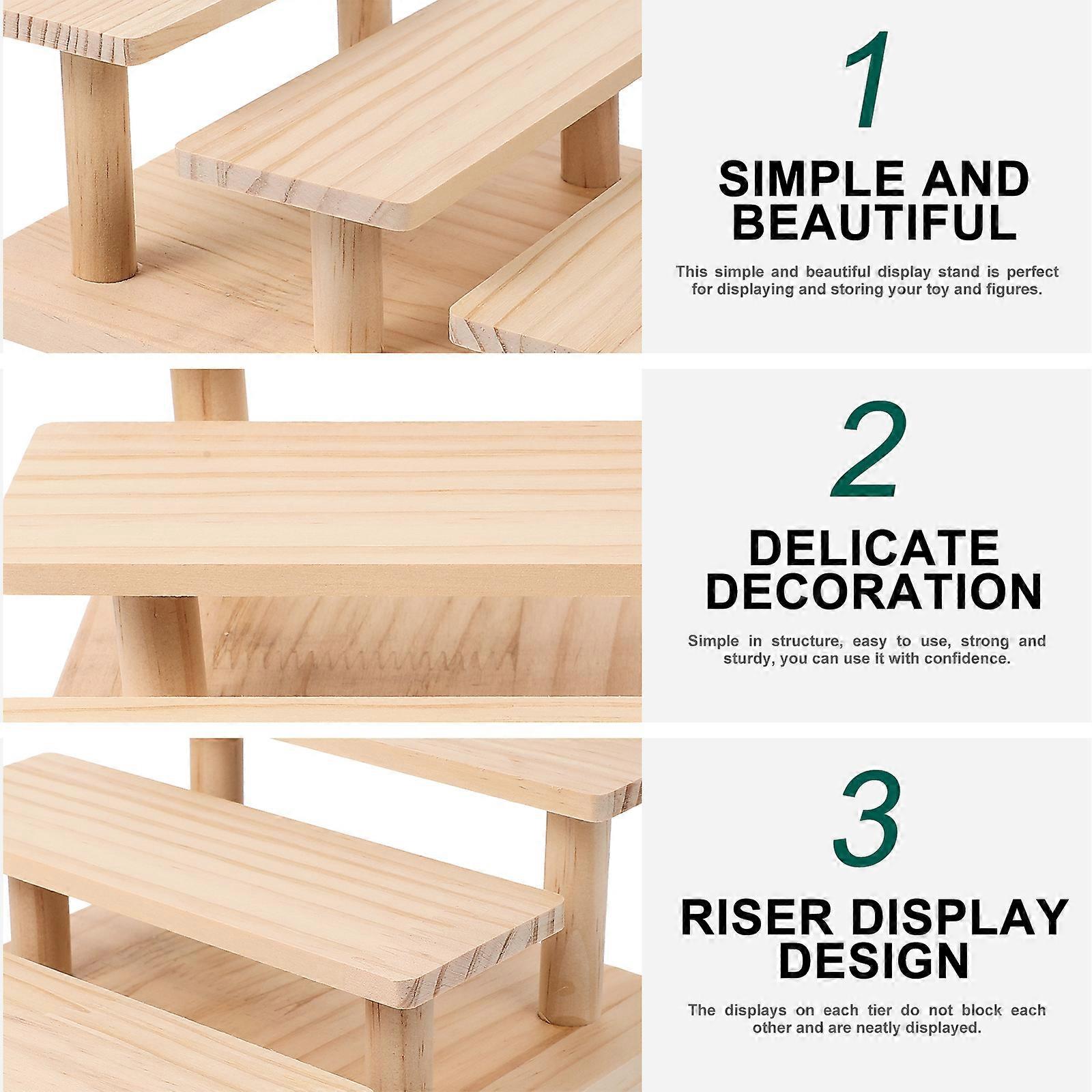 Riser Display Stand Tiered Wood Display Stand Collection Display Riser ...