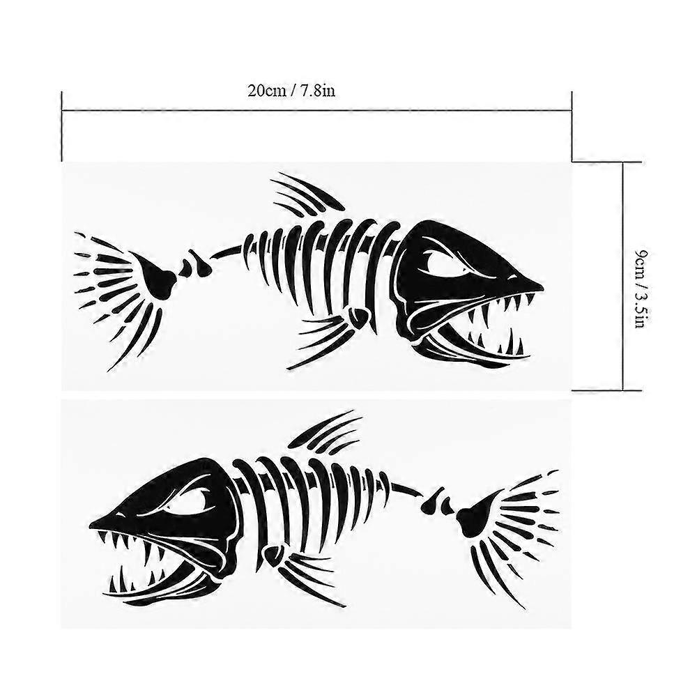 2 Pieces Fish Teeth Mouth Stickers Skeleton Fish Stickers Fishing Boat ...