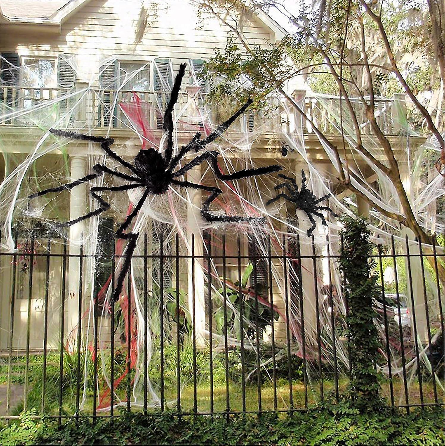 Giant Spider For Outdoor Halloween Decoration, Scary Spider Props With ...