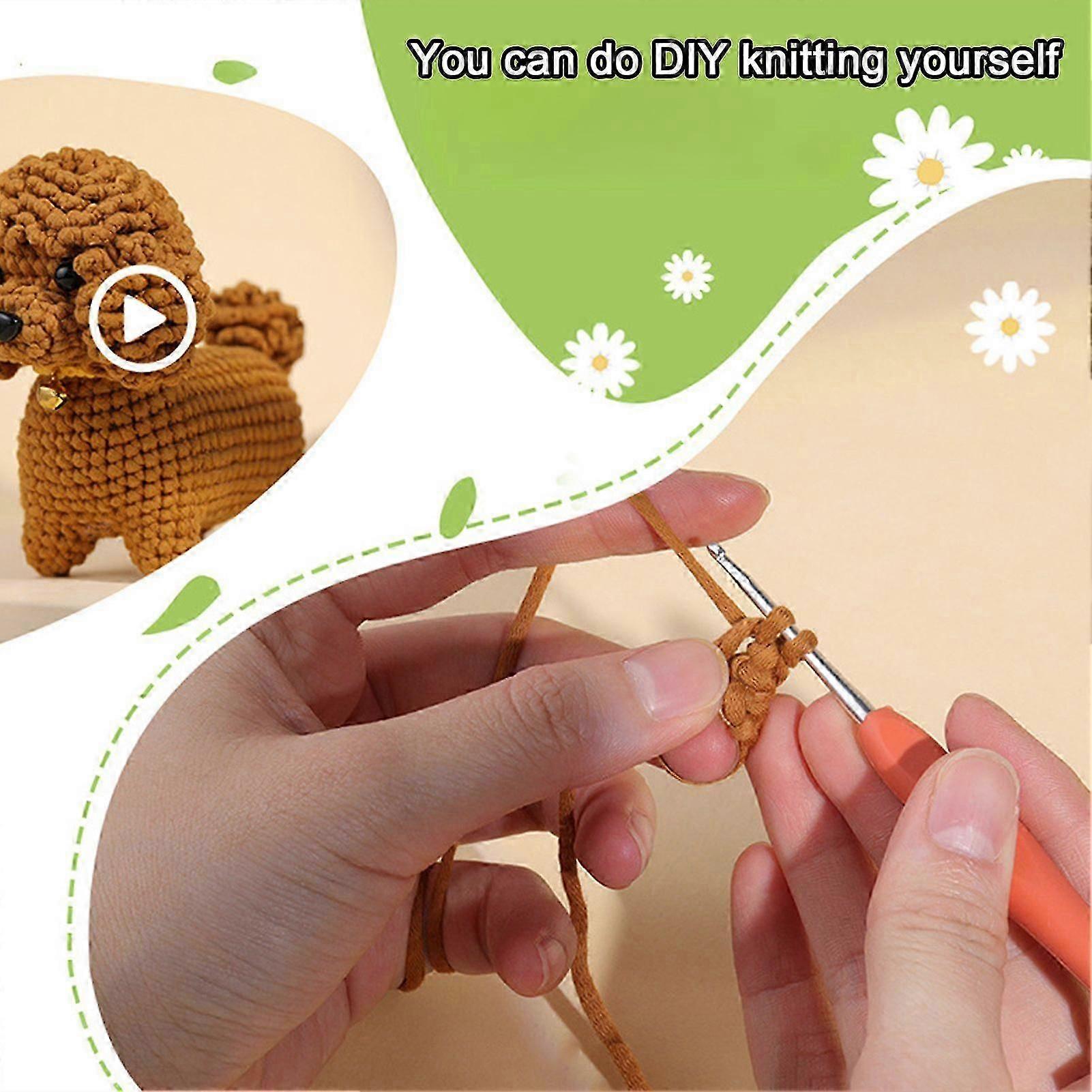 Complete Crochet Animal Kit Step-by-Step Beginner-friendly Easy-Spin Yarn Crochet Set Tutorials ...