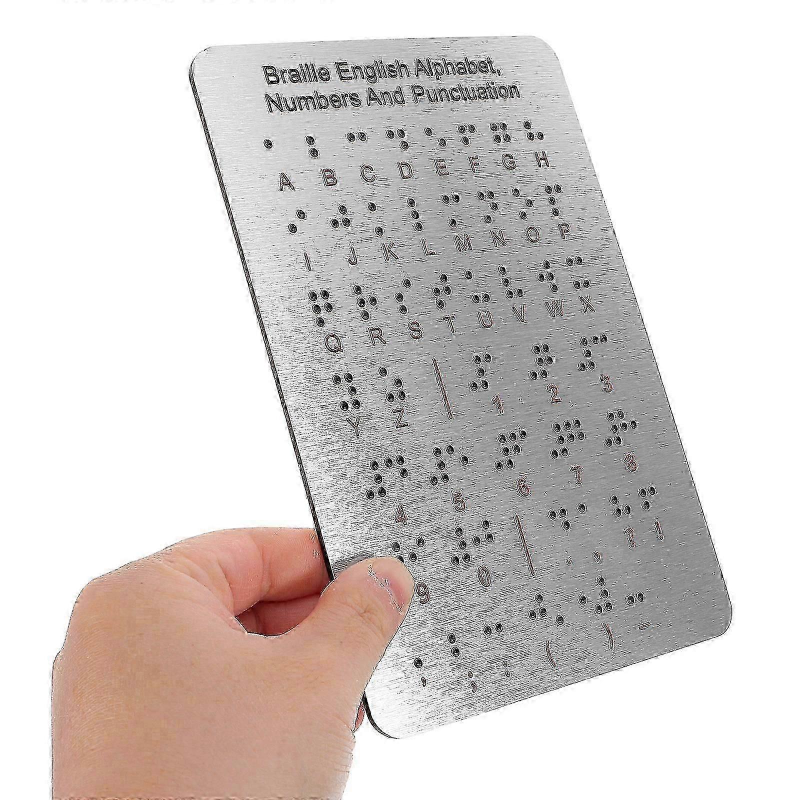 Braille Alphabet Board With Raised Dots Stainless Steel Numbers ...