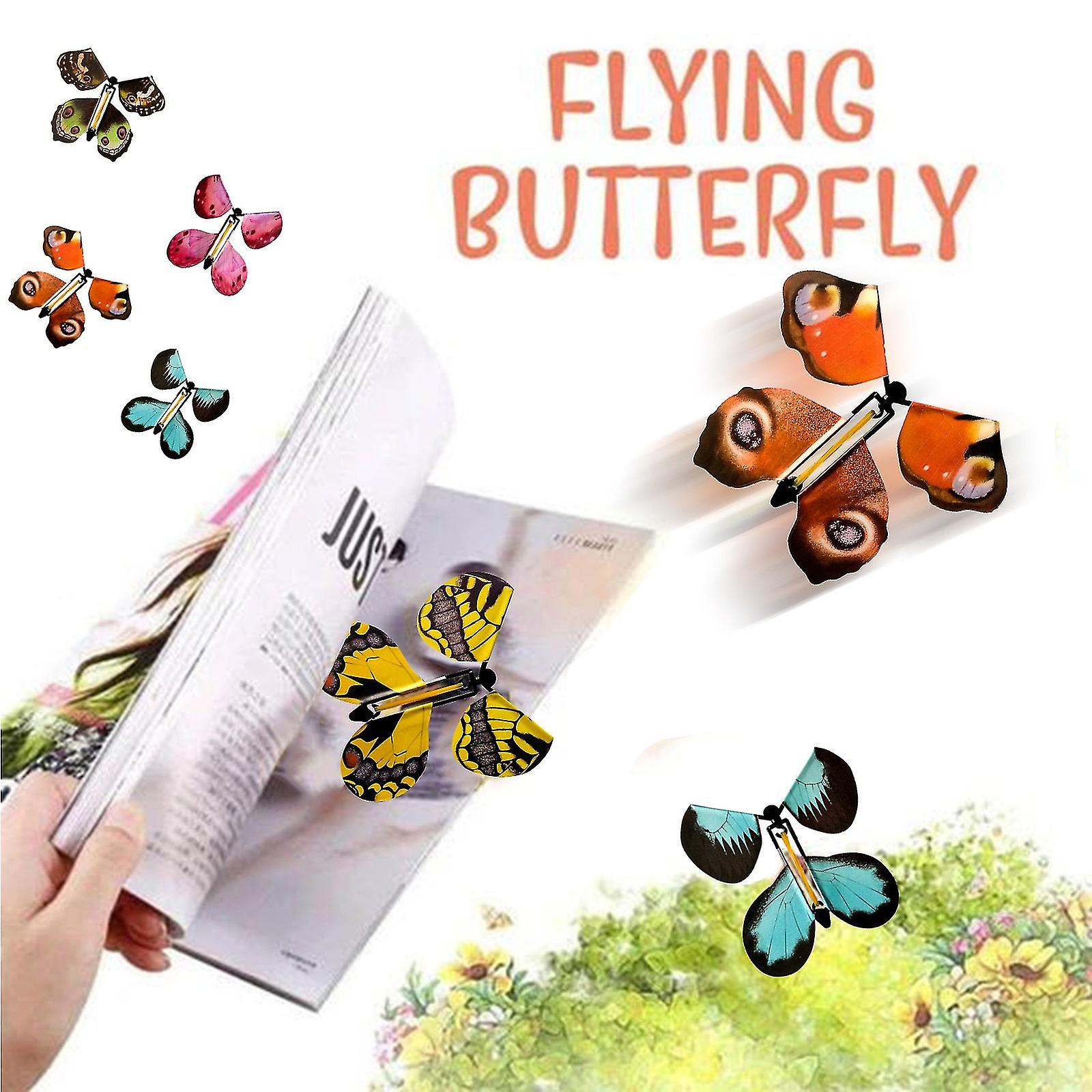 Wrap Magic Flying Butterfly Clockwork Rubber Band Powered Butterfly ...