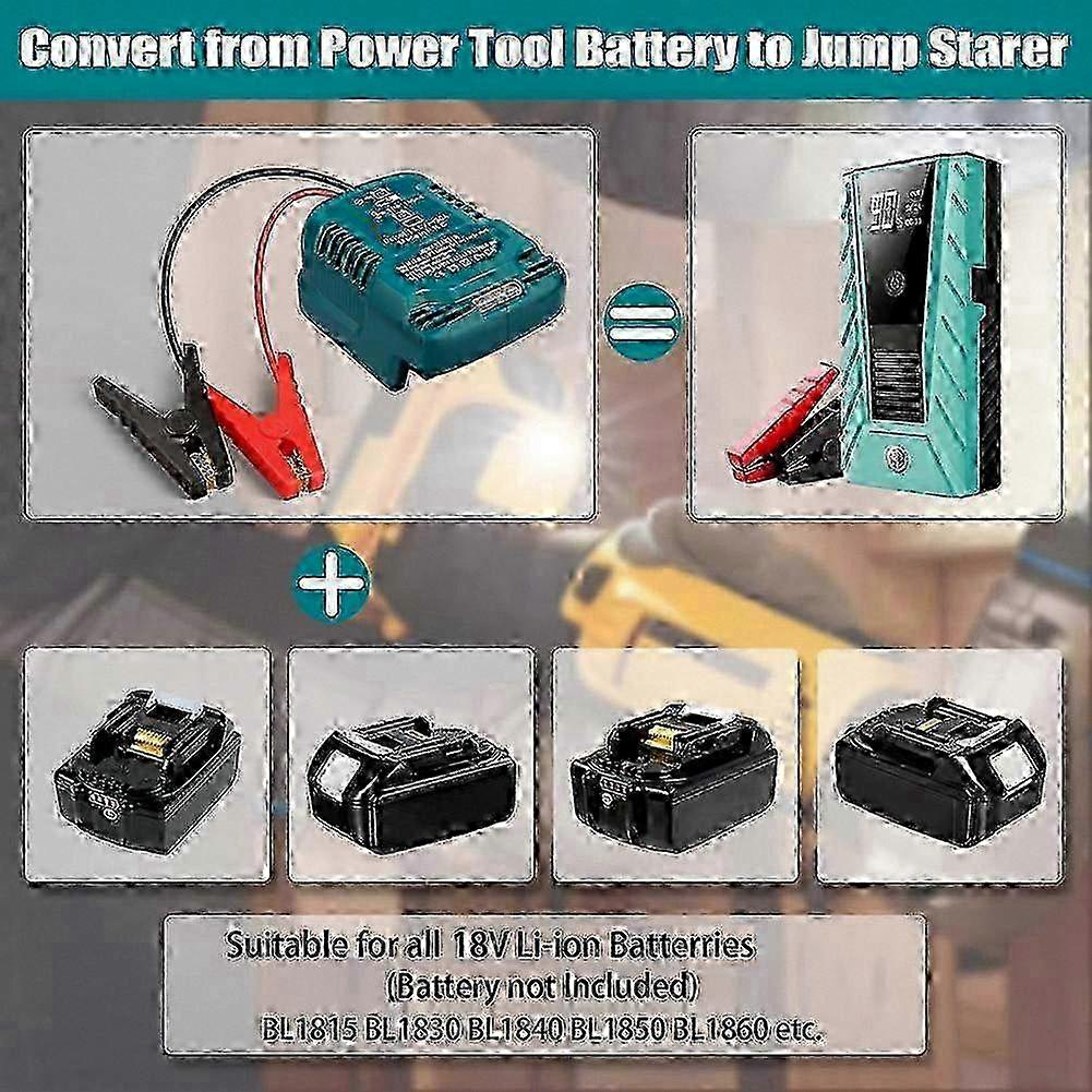 18V Battery Jumper Cables with Auto Booster Cable, Jump Starting Adapter Kit for Car Emergency ...