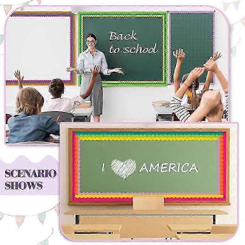 6 Rolls 198 Ft Bulletin Board Borders for Classroom, Paper Roll ...