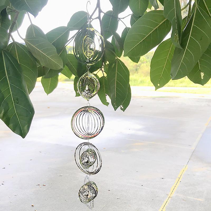 3D Rotating Wind Chimes Tree Of Life Wind Spinner Bell For Home Decor ...