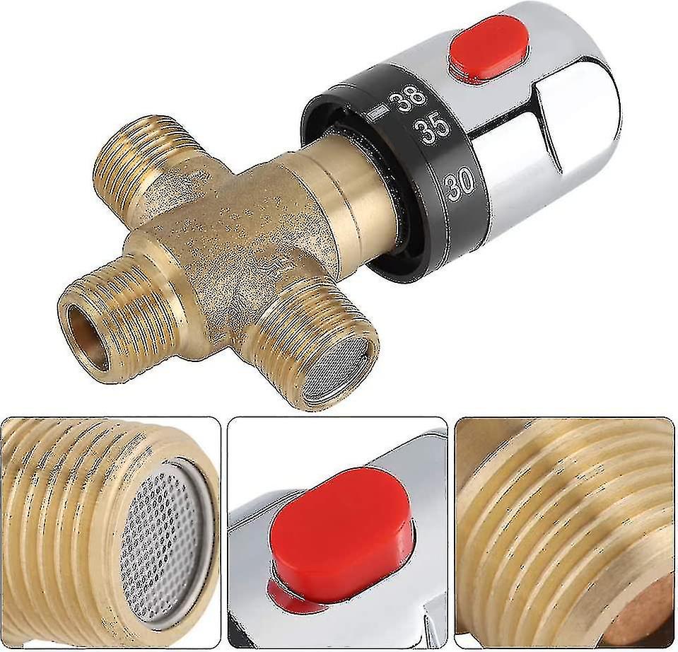 Hot Cold Water Mixer Valve Solid Brass Thermostatic Mixing Valve Fixed ...