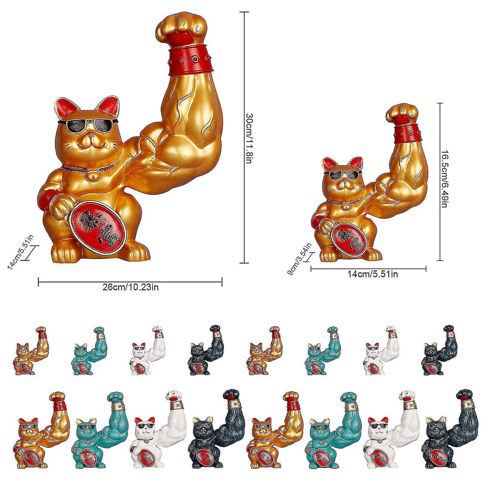 Big Arm Lucky Cat Figurine Gift Welcome Cat Door Interior Decor Lucky ...
