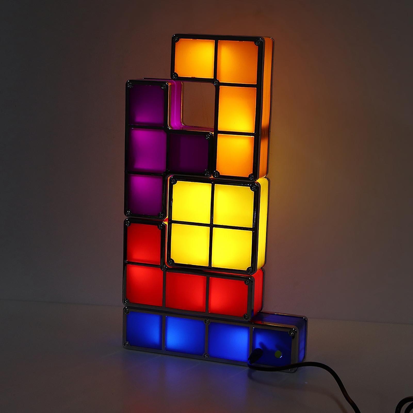 Diy Puzzle Stackable Led Light Desk Night Lamp Block Construction Game ...