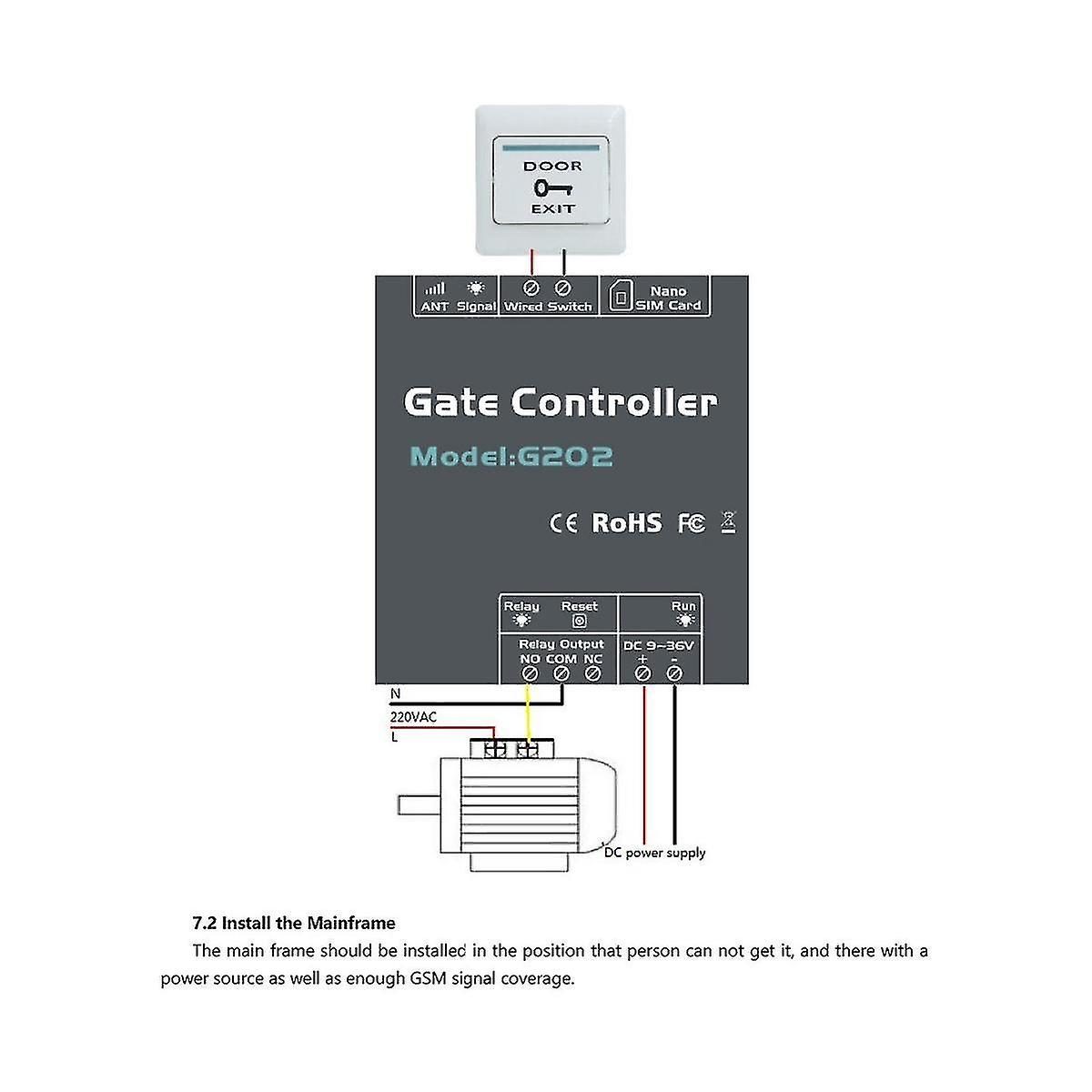 G202 Gsm Gate Door Opener 4g Single Relay Switch Mobile Phone Electric ...