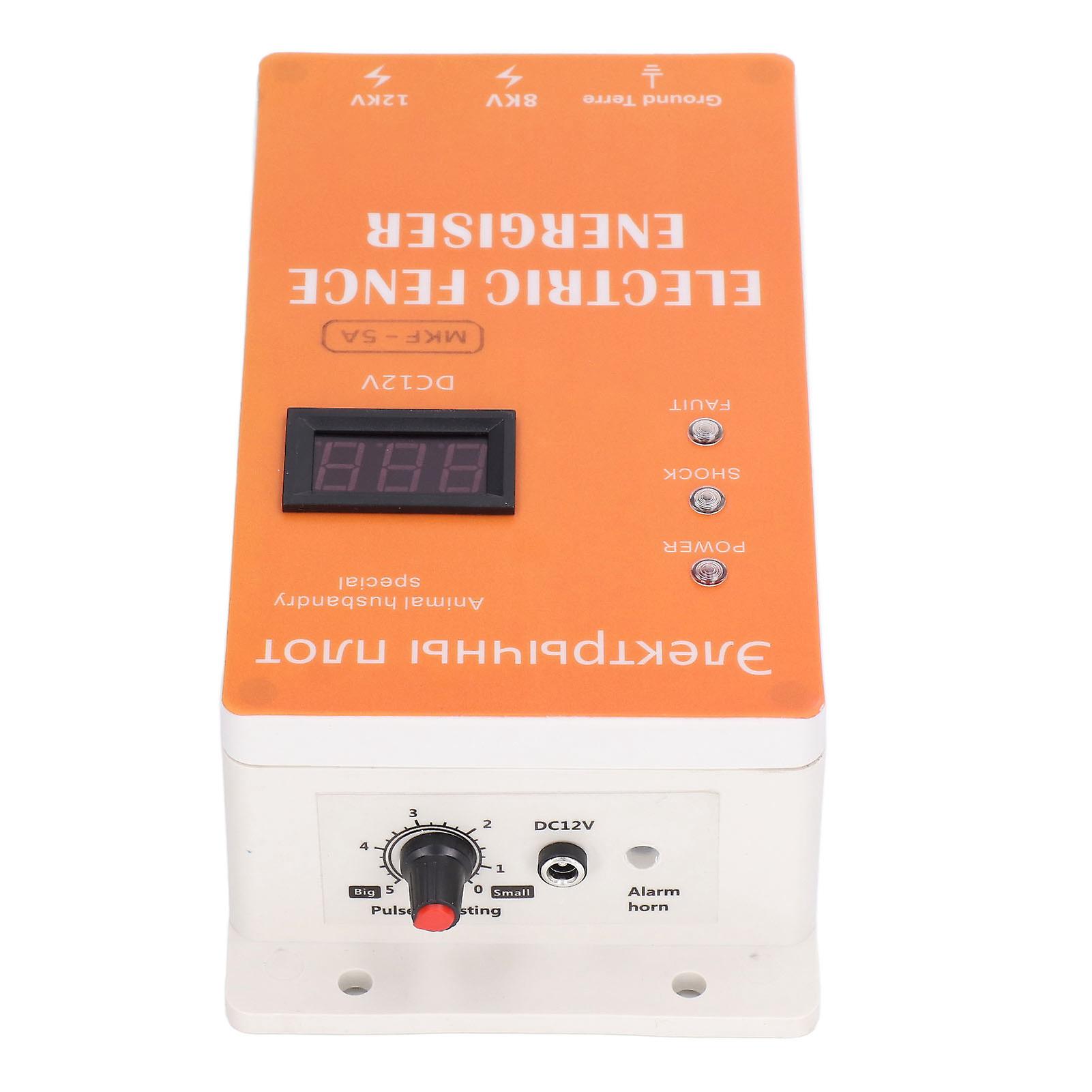 5km Solar-Powered Electric Fence Energiser Animal Control High Voltage ...