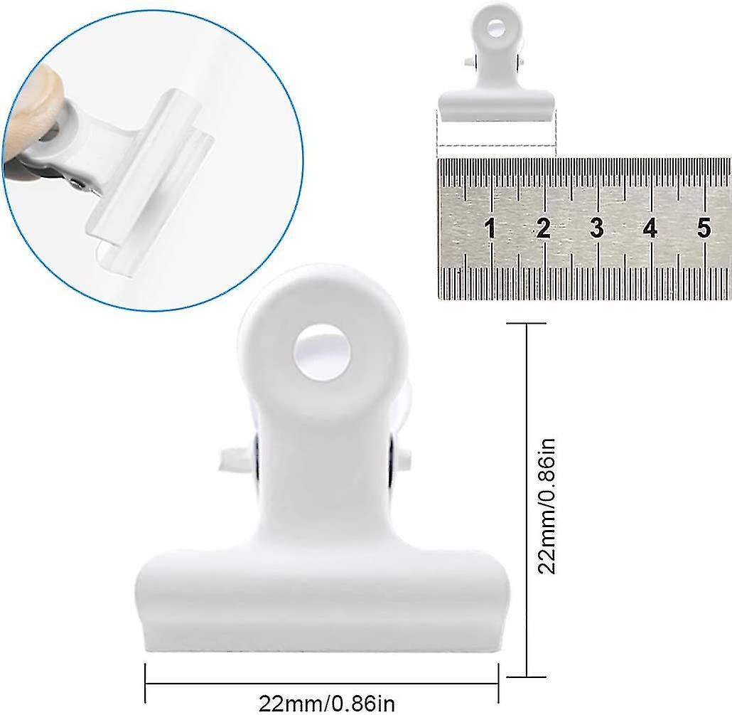 White - Small Bulldog Clips, 12pcs Metal Clips, 22mm Paper Binder ...