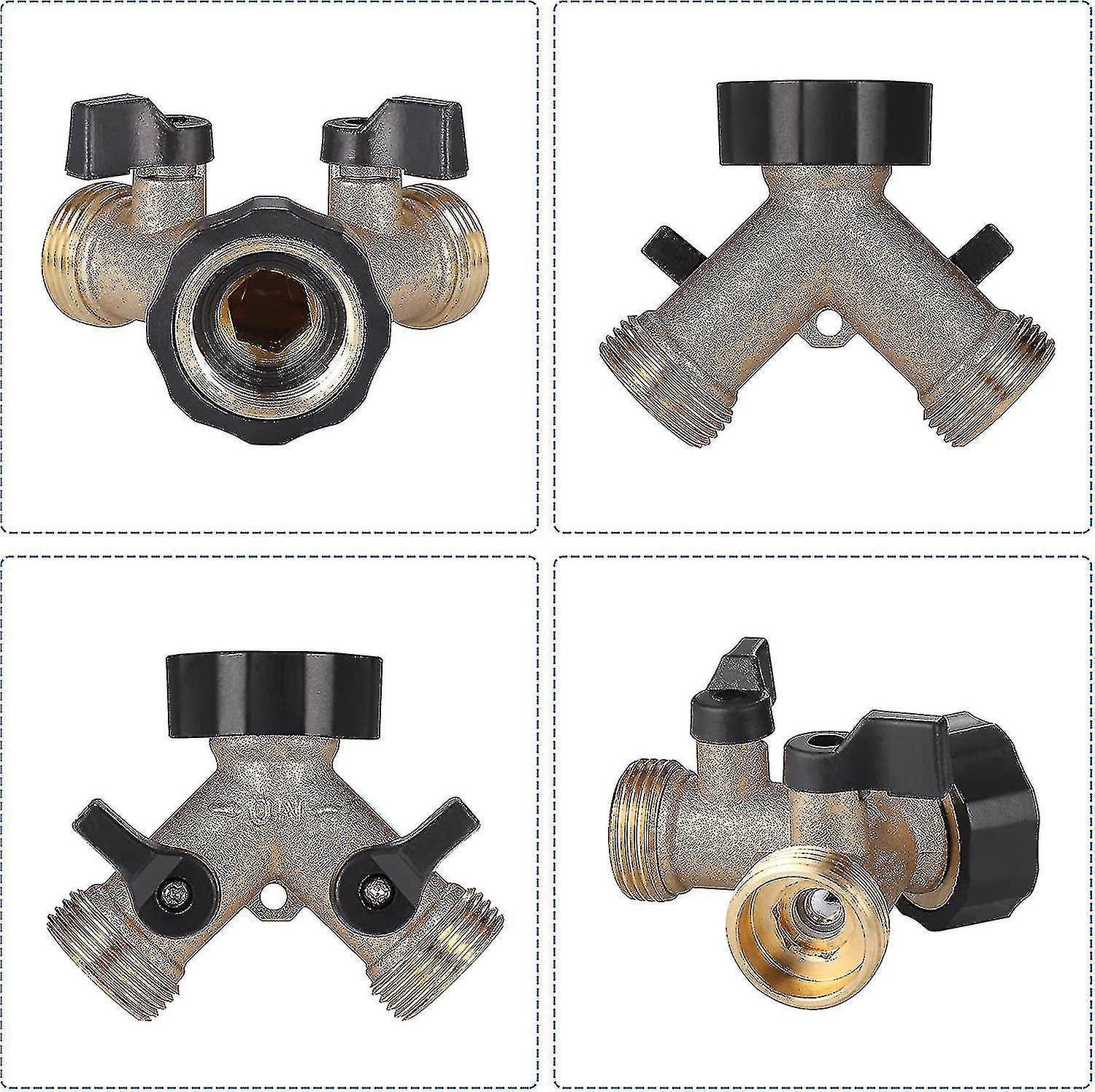 Double Washing Machine Faucet Brass Garden Faucet Splitter, Y-connector ...