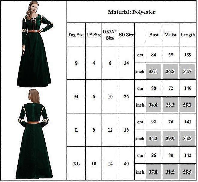 Adults Womens Brave Merida Princess Characters Costume Set Kit Dress ...