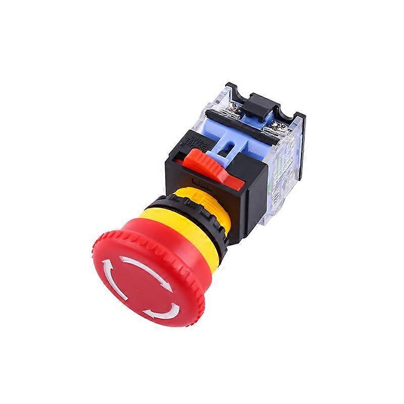 Push button for emergency stop 22mm 1NO 1NC 500V 10A with mushroom lock 40mm | Fruugo AU