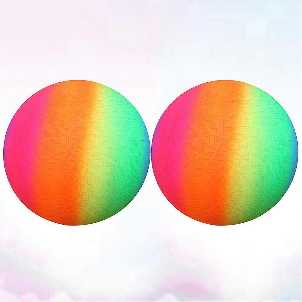 2 Pcs Inflatable Pool Adults Flaping Kickball Rainbow Balls Kids ...