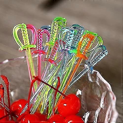 3.35 Inch Plastic Sword Picks Food Toothpicks Fruit Fork Cocktail ...