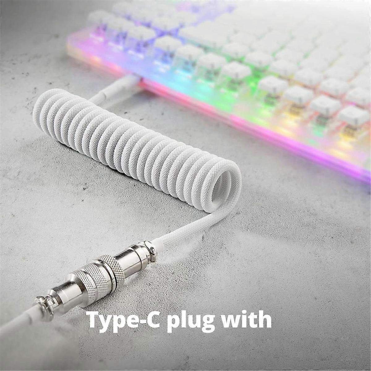 USB Type-C Cable for Gaming Keyboards, Double Sleeved Mechanical ...