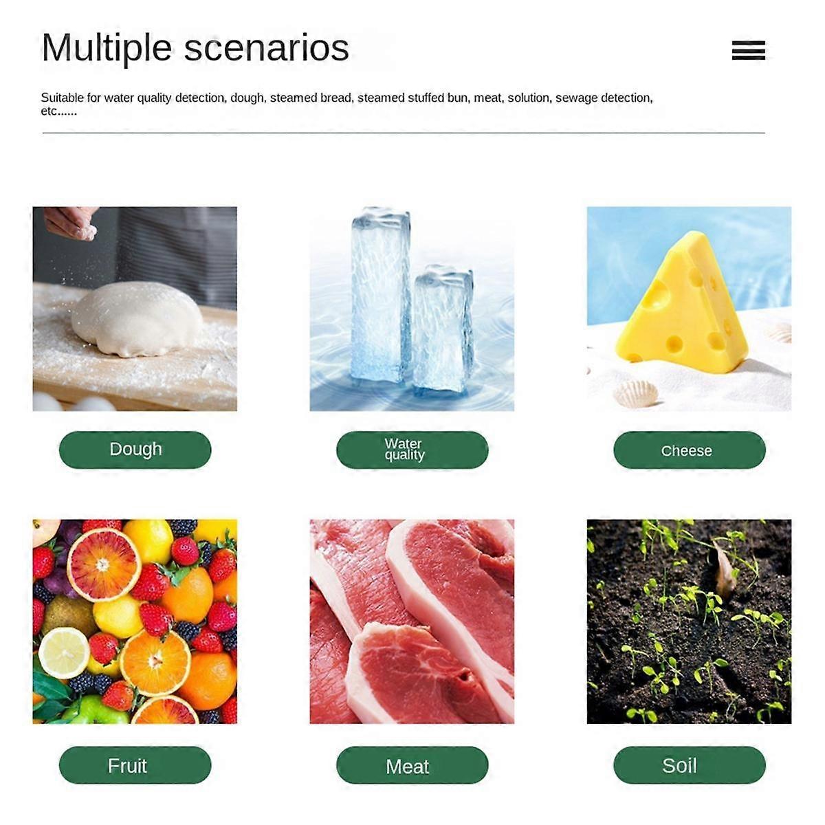 Food PH Meter 0.00-14.00PH High Accuracy Temp PH Tester Sensor Acidity ...