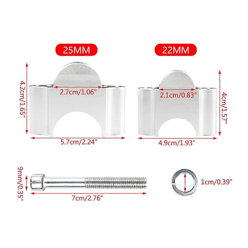 Motorcycle Handlebar Risers 7/8" 1" Handle Bar Clamp 22mm 25mm Extend Adapter | Fruugo UK
