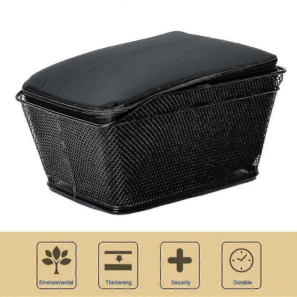 Rear Bike Basket Large Capacity Metal Wire Bicycle Basket Waterproof ...