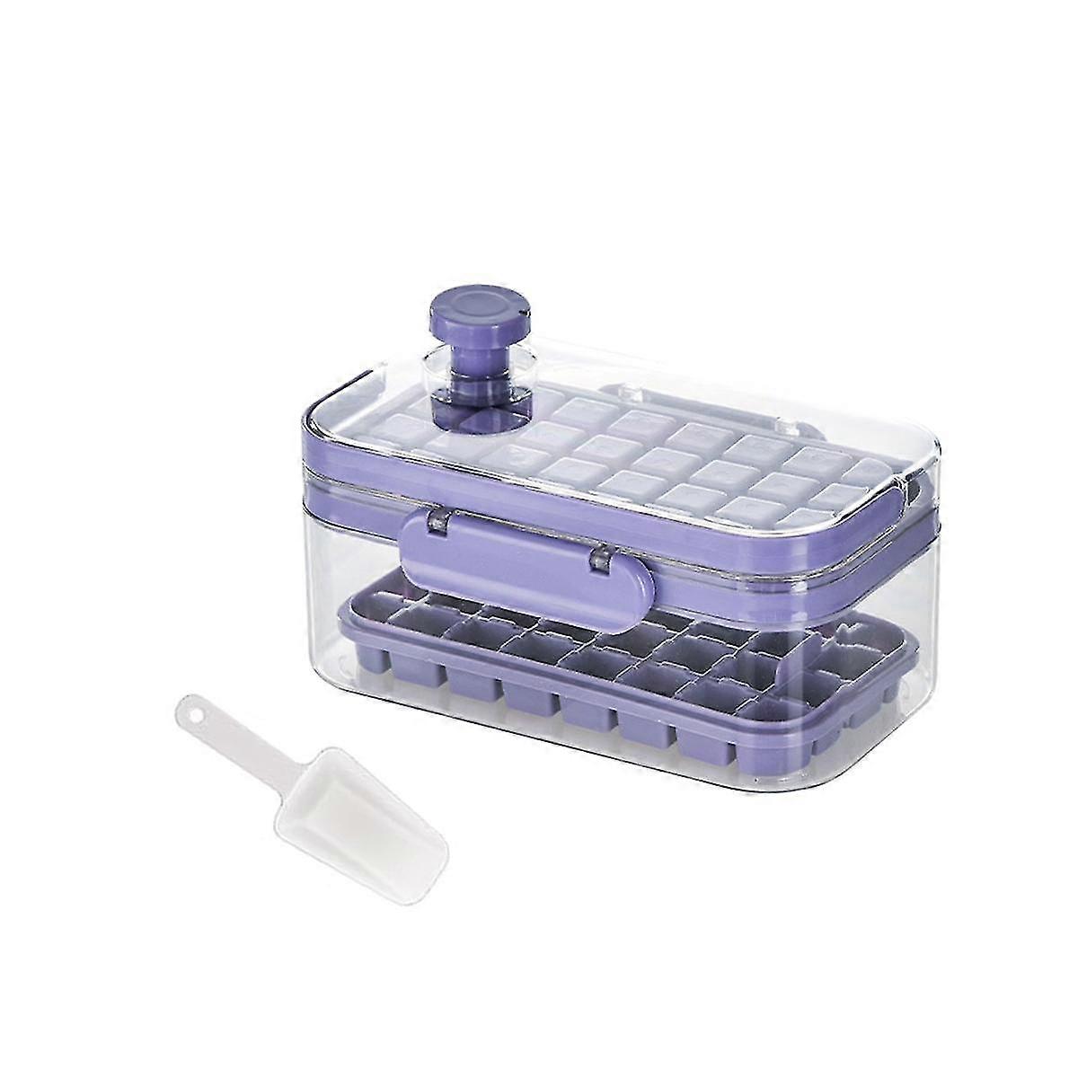 Ice Tray Pressed Ice Storage Box Freezer Square Ice-cube Mold With Lid ...