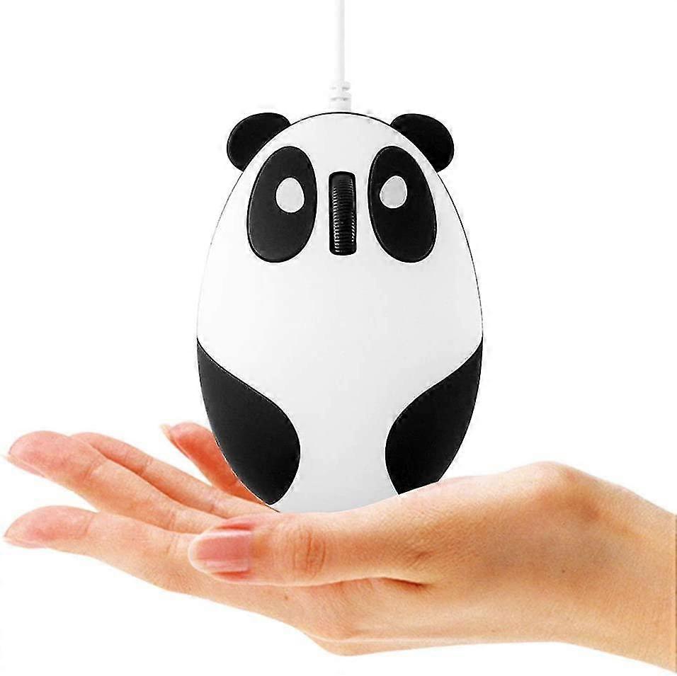 Panda Shaped Wired Mouse Super Cute Animal Series Cartoon Mini Portable ...